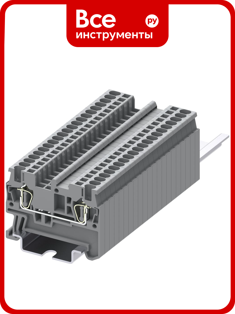 Клемма SUPU TC 1-1 пружинная, сечение 1,5 мм. кв, серая, 100 шт TC1.5-2-GY