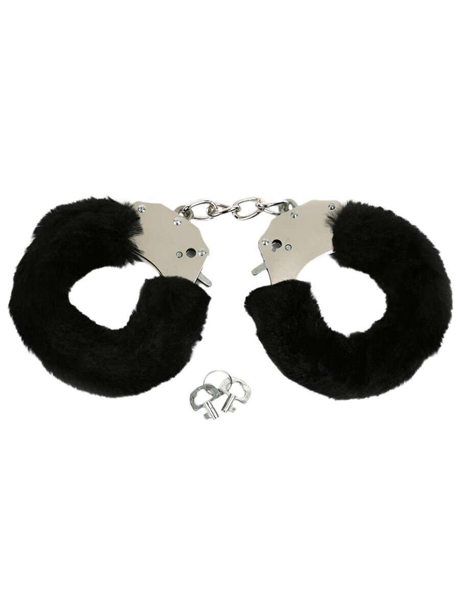 Меховые наручники, черные MMG Sex Toys
