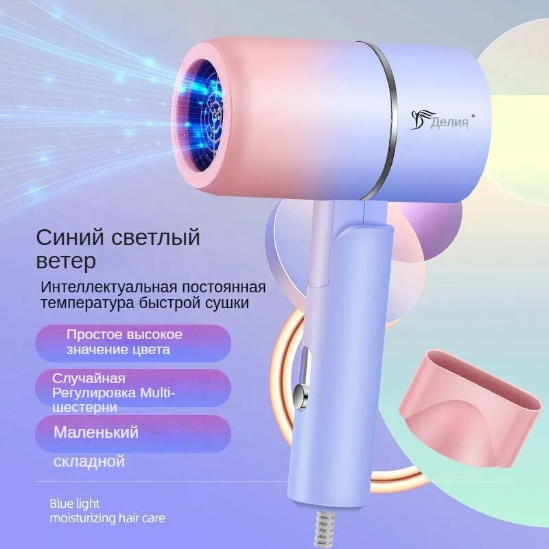 Фен-щетка для волос SKU00025 700 Вт, скоростей 3, кол-во насадок 1, фиолетовый