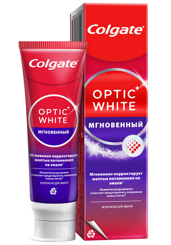 Colgate Optic White. Мгновенный Зубная паста "отбеливающая" 75 мл.