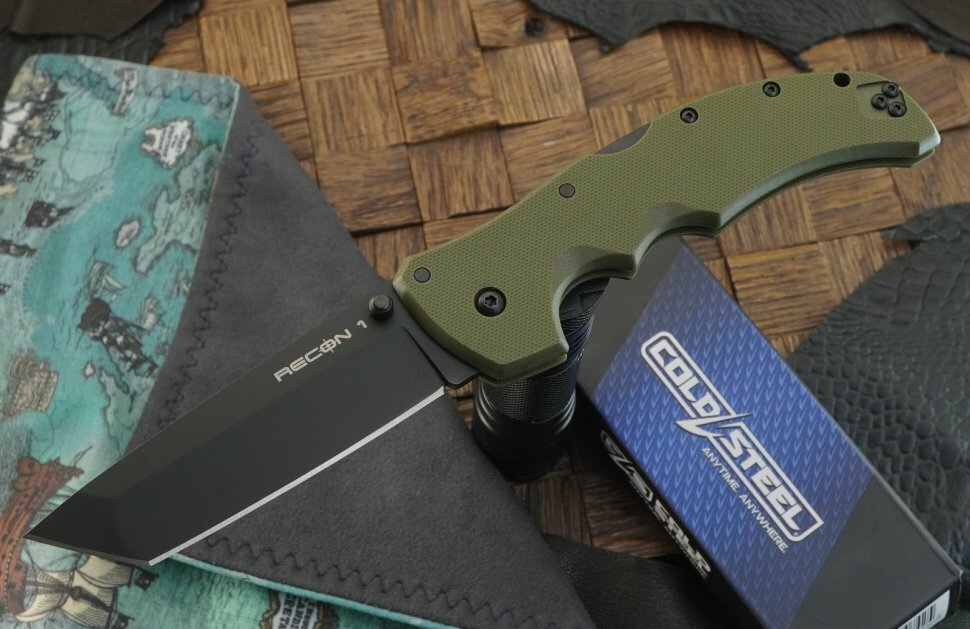 Складной нож Cold Steel Recon 1 Tanto, сталь S35VN, рукоять зеленый G-10