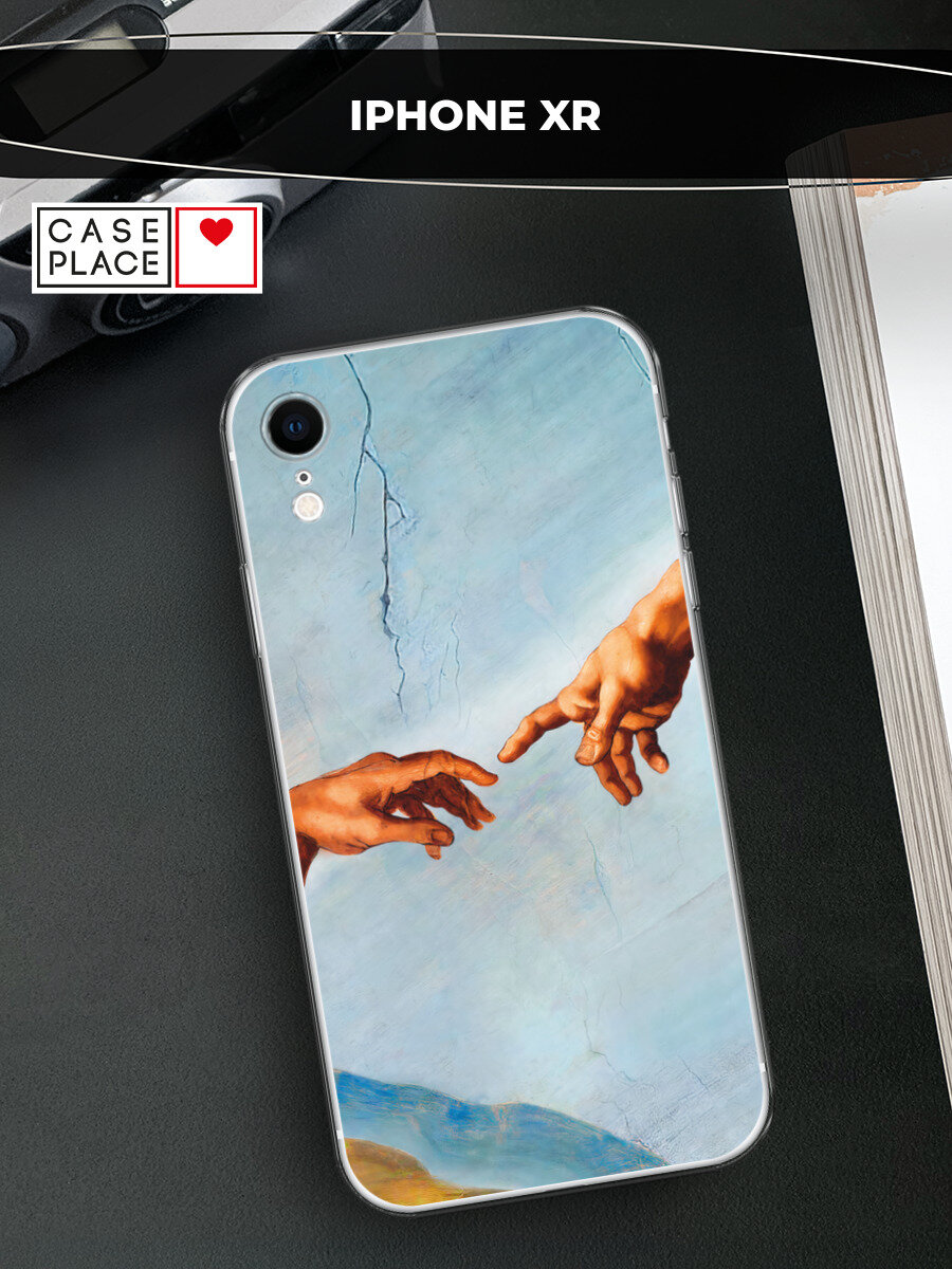 Чехол на Apple iPhone XR / Айфон XR с принтом Сотворение Адама