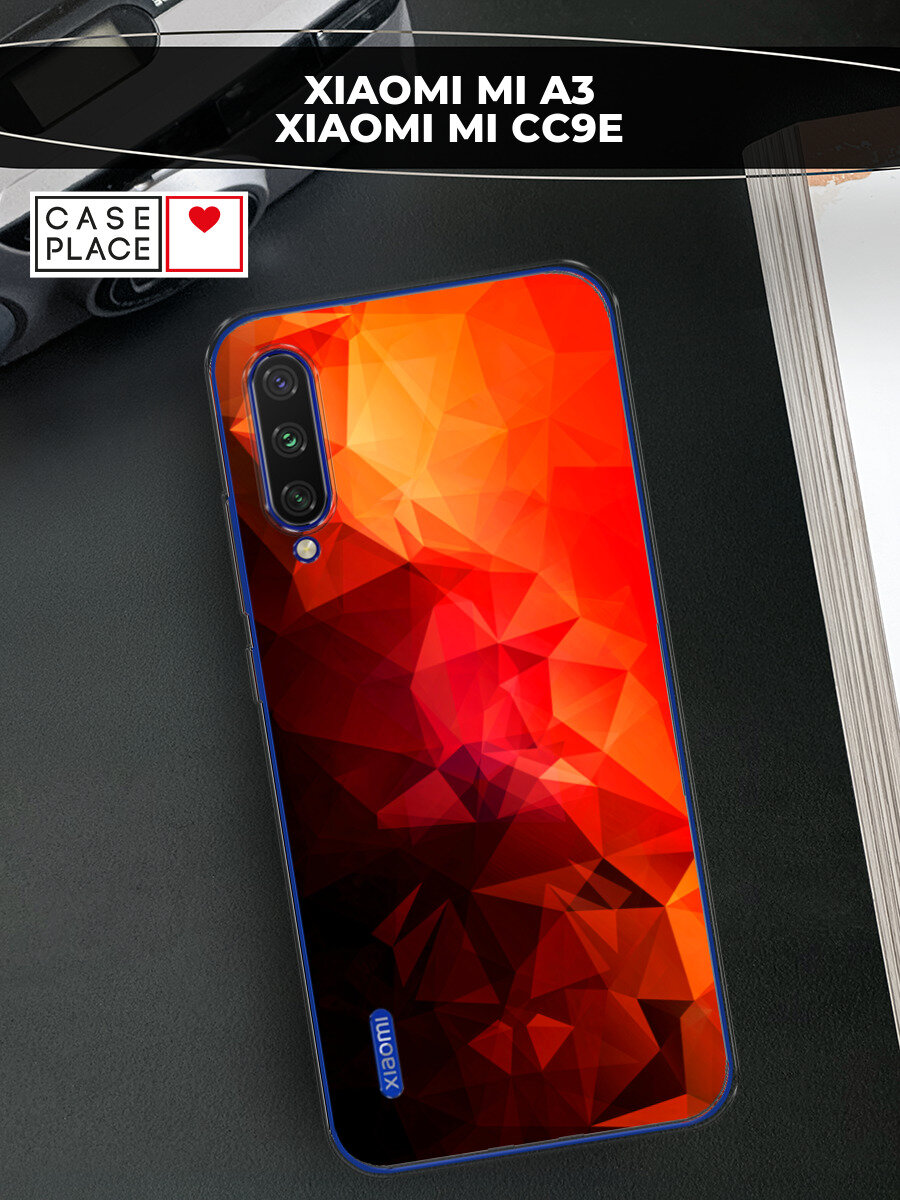 Чехол на Xiaomi Mi A3 / Сяоми Ми А3 с принтом Красная геометрия