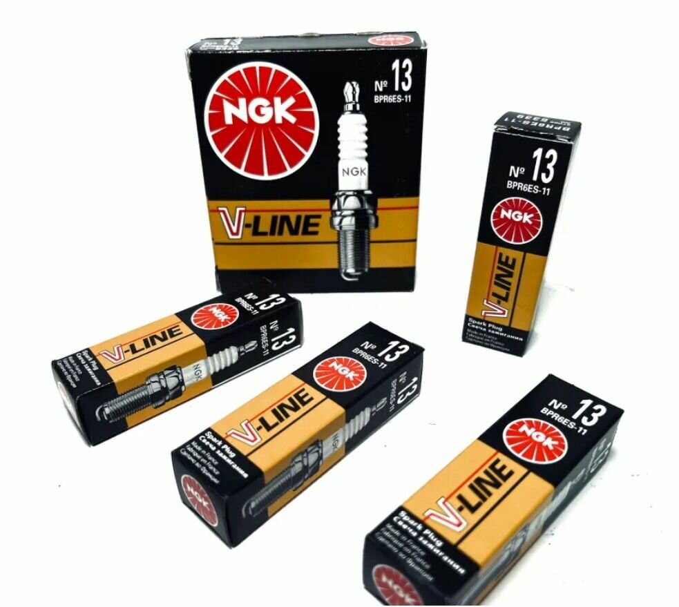 Комплект свечей зажигания NGK VL13 ВАЗ Лада Гранта, Калина , Приора, 2108-1112 (8 клапанов) 2110, Datsun On-Do, Mi-Do; Daewoo Nexia N150 8V BPR6ES-11 VL13 5339, BPR6ES11 4 шт