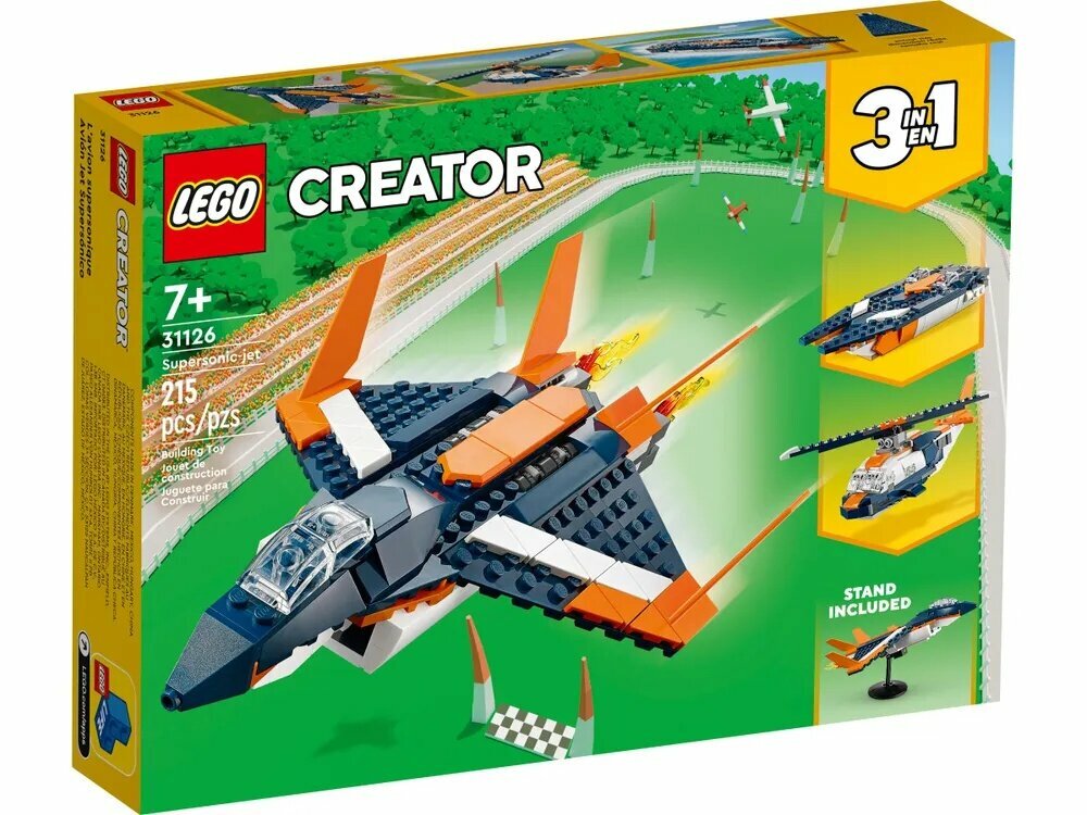 Лего Creator 3-in-1 серия, LEGO 31126 Сверхзвуковой самолёт, lego конструктор для мальчика, лего для девочек