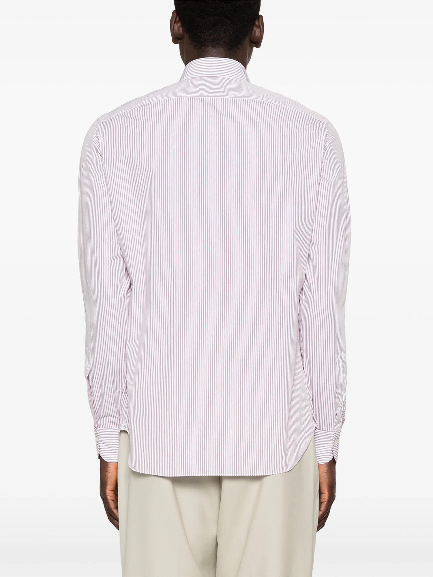 Рубашка Borriello Napoli Striped button-up shirt, размер L, white — фото 1