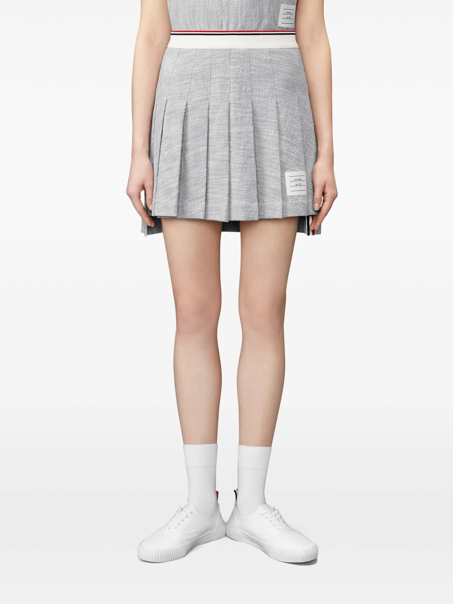 Юбка THOM BROWNE Pleated tweed skirt, размер 42 — фото 1