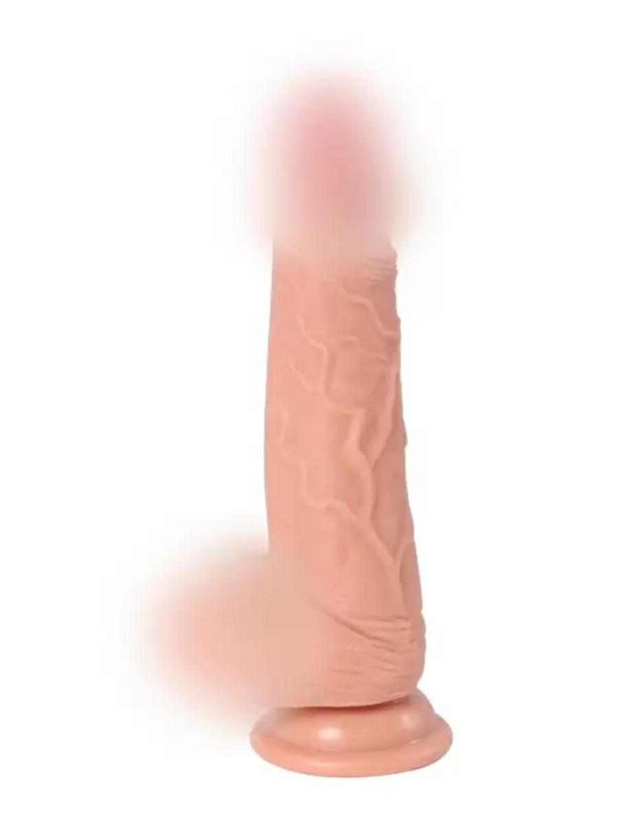 Реалистичный фаллоимитатор REAL Dual Layer с мошонкой на присоске, dual PVC, 14х4 см