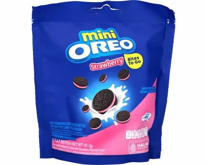 Печенье Oreo mini strawberry 58,4г/Орео клубничный