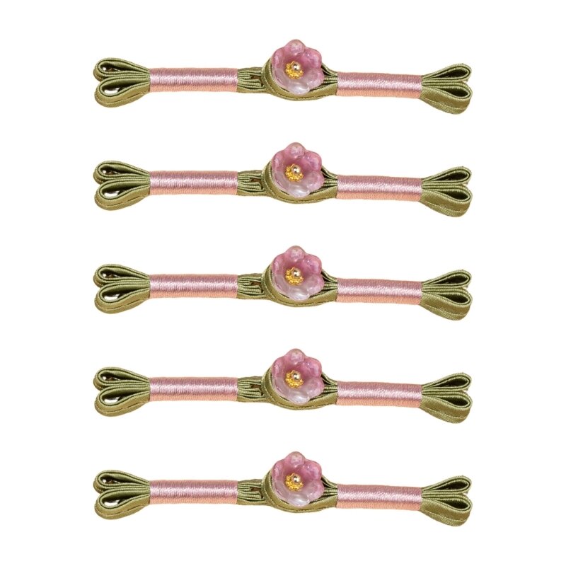 5Pcs Cheongsam Button Flower Traditional Chinese Knot Buttons for Clothing