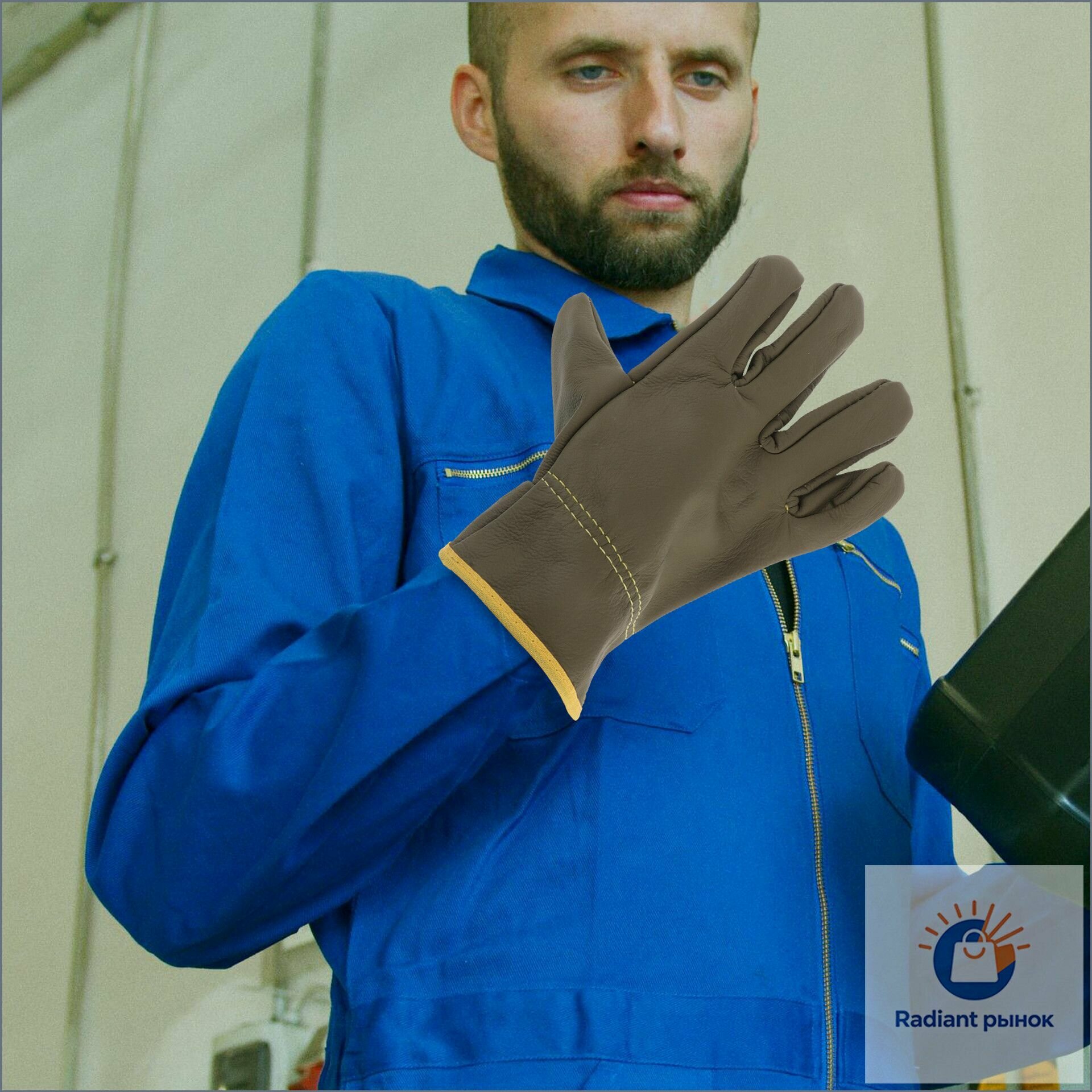 Перчатки из искусственной кожи сварочные многослойные для защиты рук при сварке и работе
