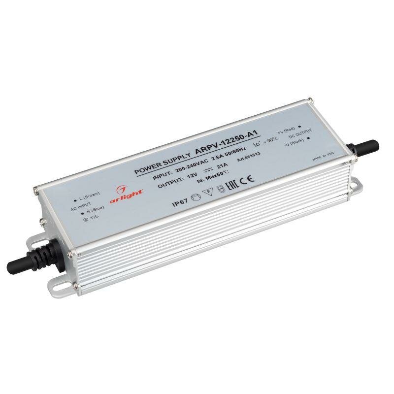 Блок питания ARPV-12250-A1 12В 21А 252Вт IP67 метал. 3 года Arlight 031513