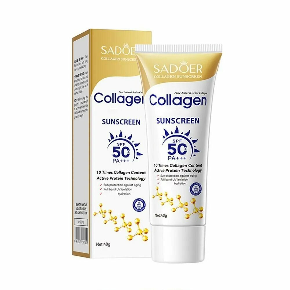 Солнцезащитный крем SADOER SPF 50+ с коллагеном