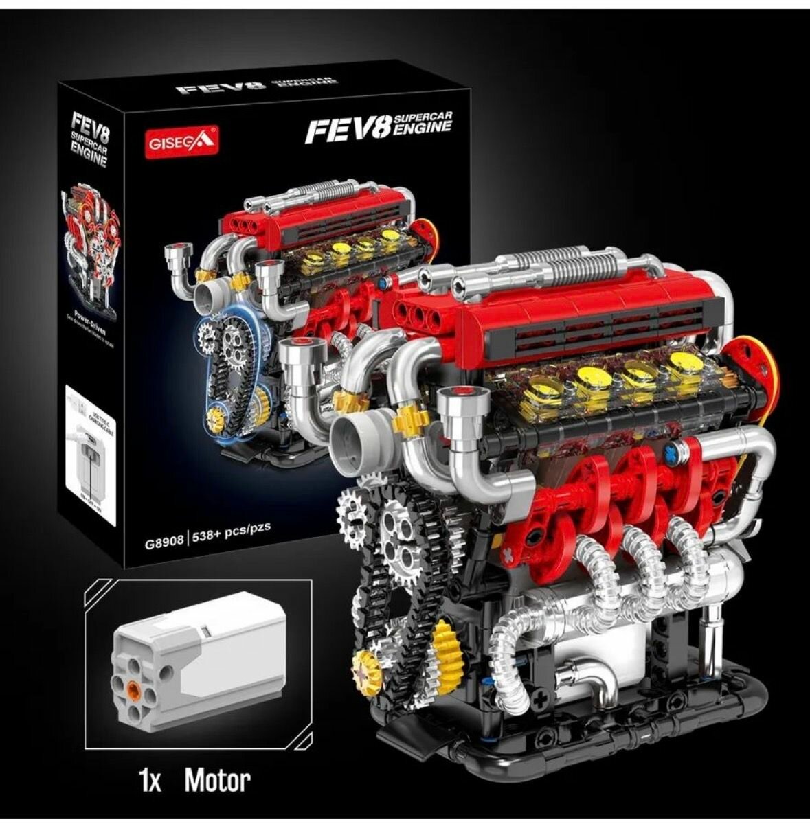 Конструктор Двигатель V8 Twinturbo 538 G8908