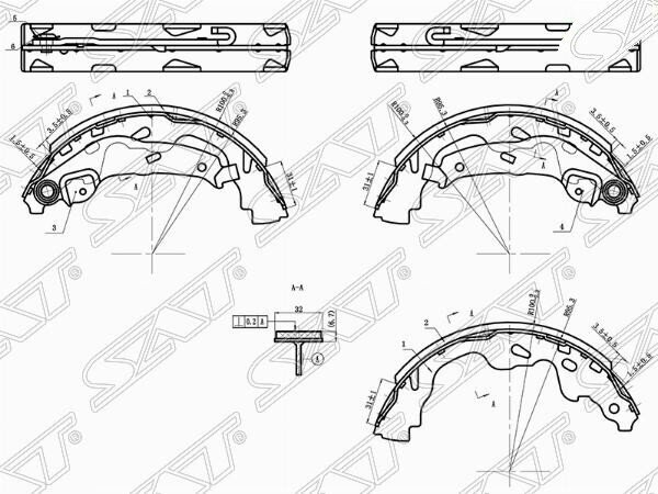 Колодки тормозные барабанные Citroen Xsara 97-06 / SAT ST-28-0040 Suzuki Splash 08-15