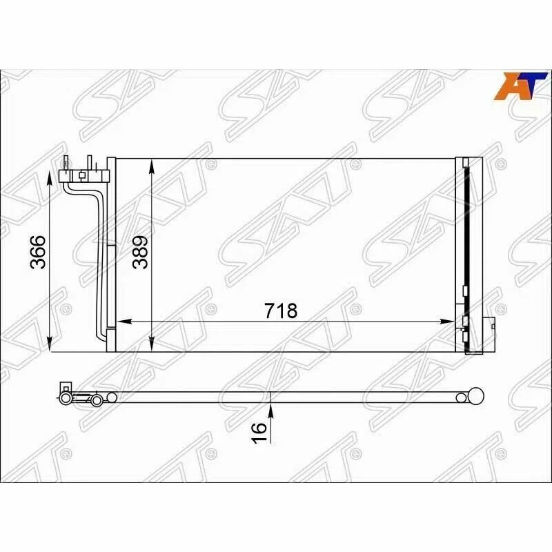 Радиатор кондиционера SAT ST-47-0021 Ford Focus 14-19 / C-MAX 15-19