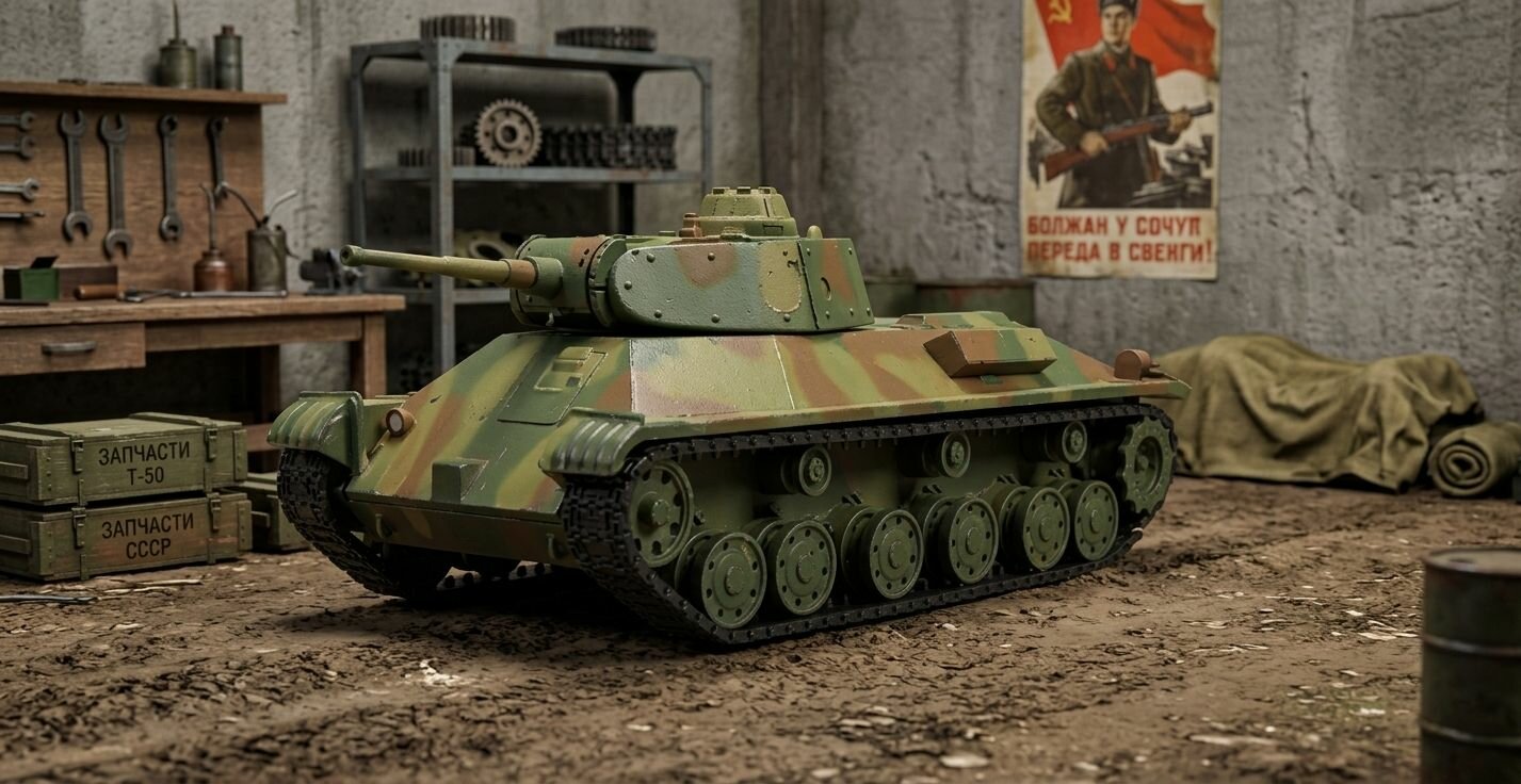 Масштабная модель 1/72, танк Т-50