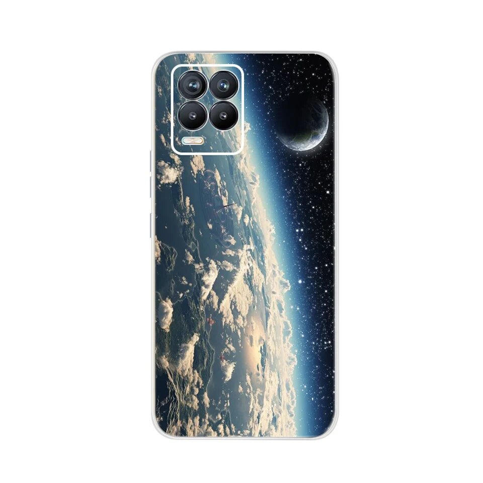Чехол Realme 8 Pro, космос, прозрачный TPU