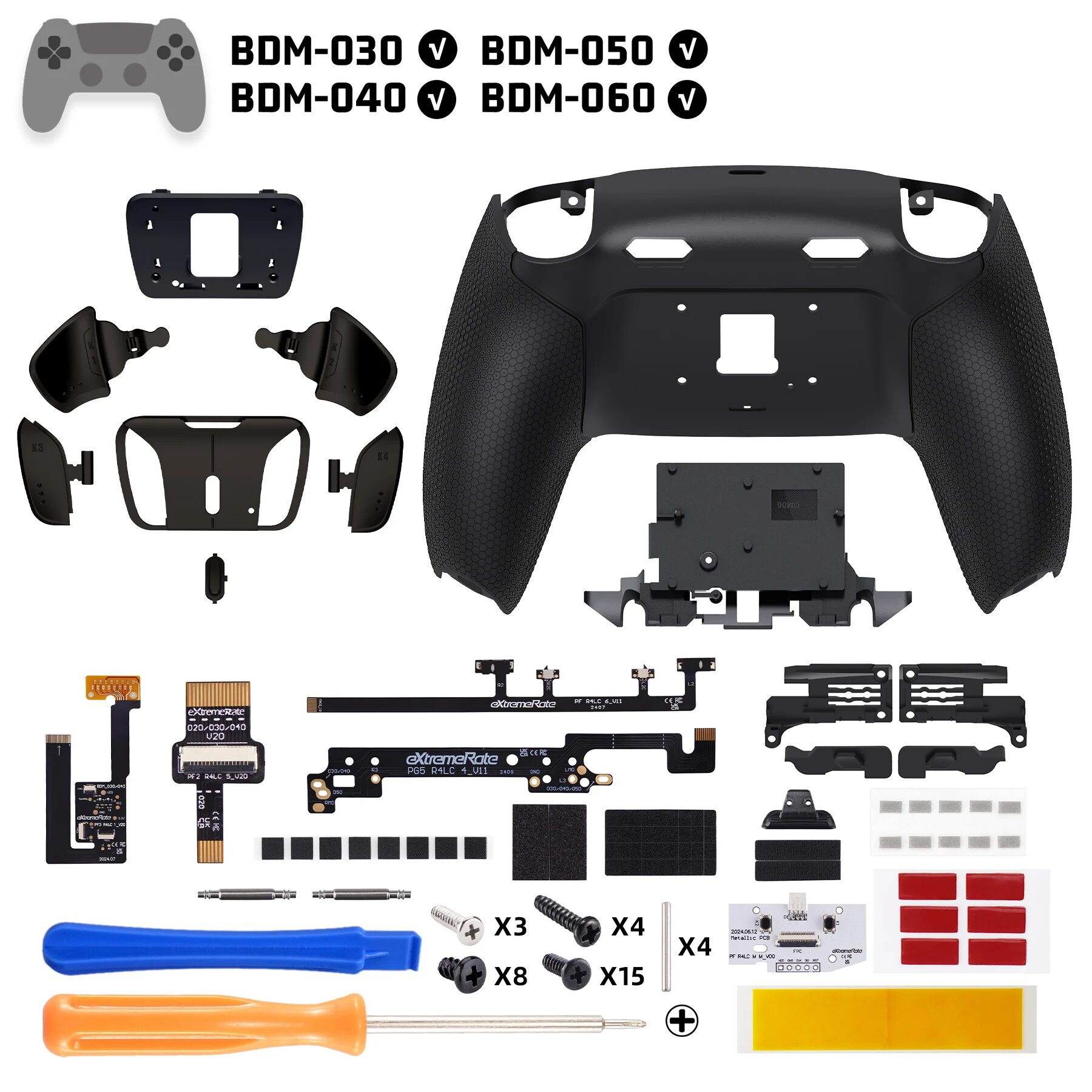 EXtremeRate RISE4 Plus MAX набор кнопок для PS5 Rubberized Black