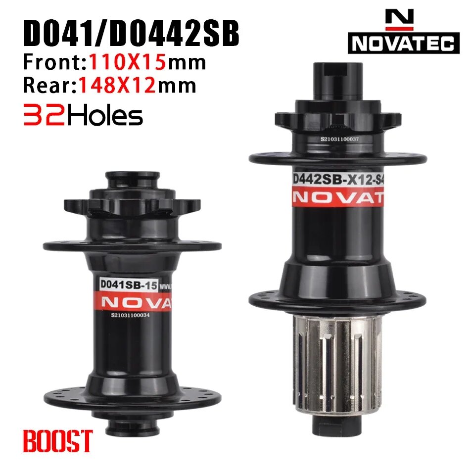NOVATEC MTB Hub D041SB D042SB 32/36 отверстий черные