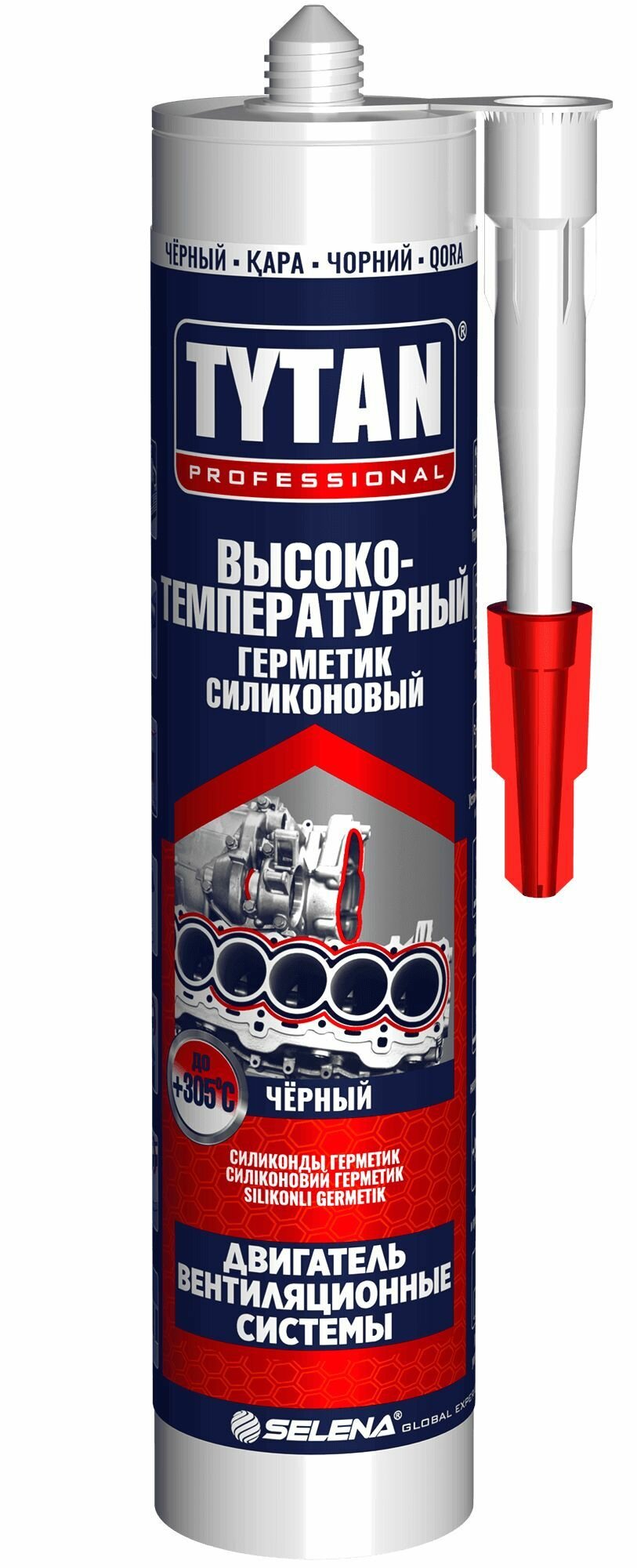 Герметик силиконовый высокотемпературный Tytan Professional Черный 280мл