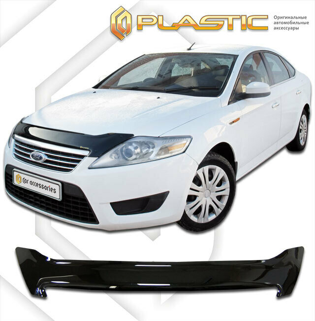 Дефлектор капота Ford Mondeo 2007-2009 Черный глянцевый СА Пластик