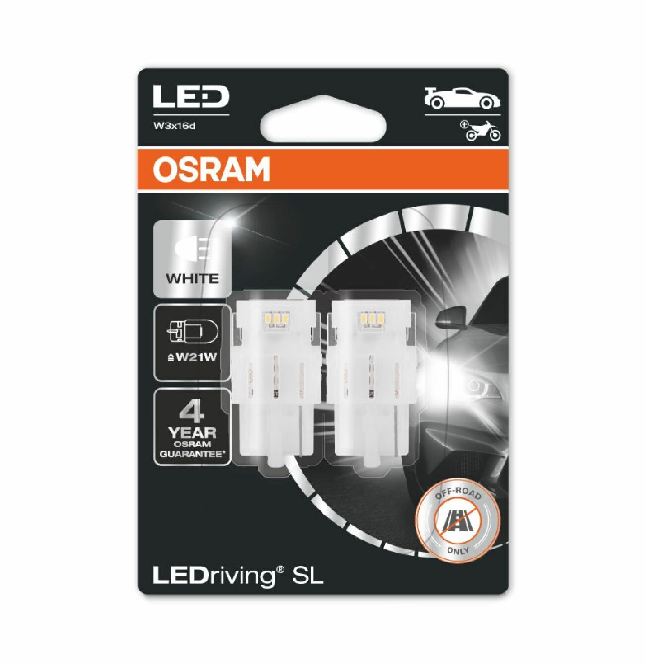 Лампа OSRAM LEDriving 7505DWP02B W21W W3x16q 12 В 2Вт 6000K