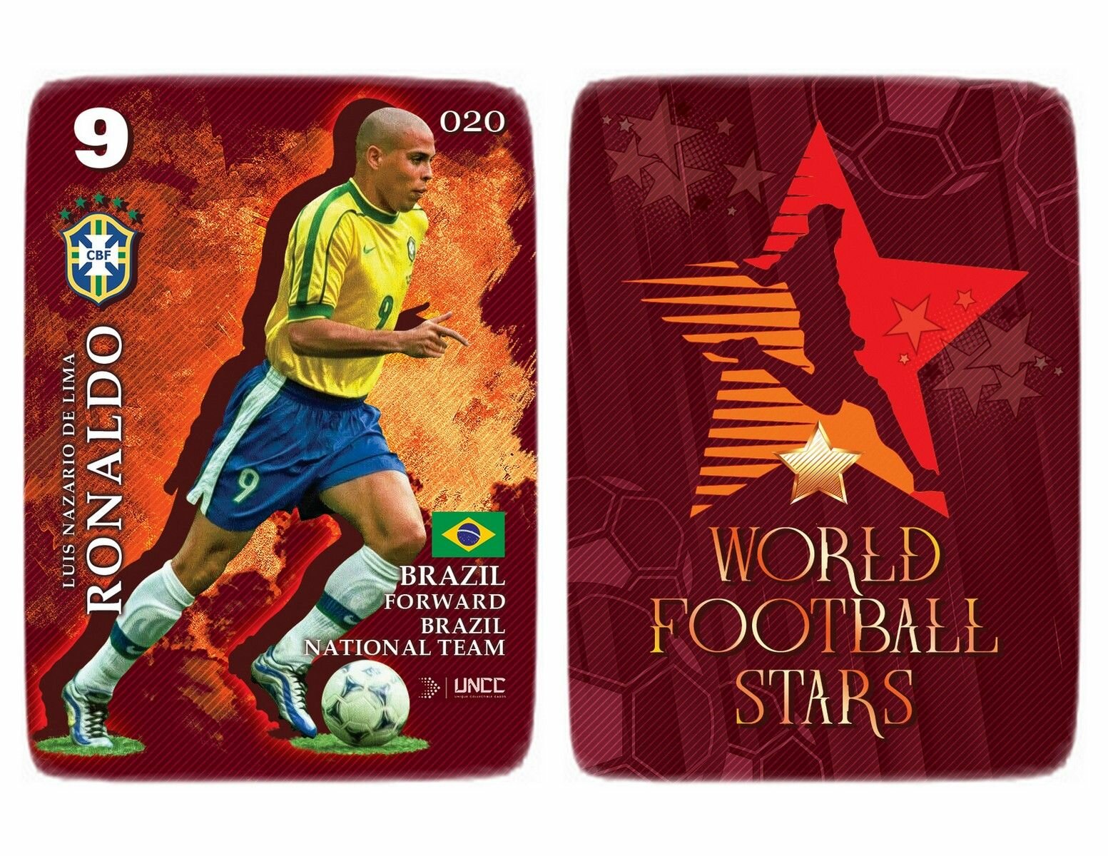 020 - Роналдо, Сборная Бразилии. "World Football Stars". UNCC. Коллекционная карточка