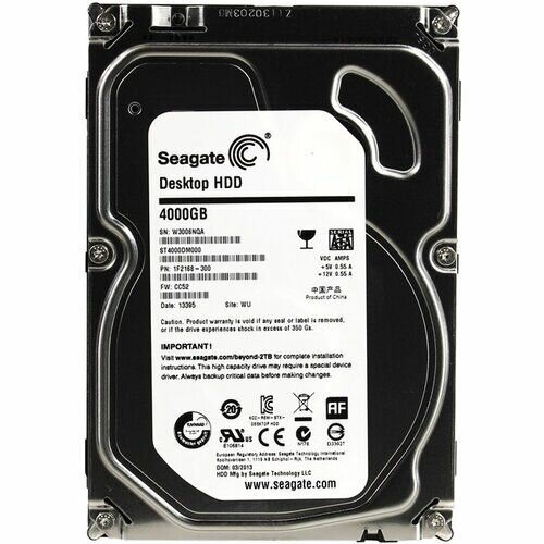 Seagate 4 ТБ Внутренний жесткий диск ST4000DM000, Barracuda, 3.5", 5400 об/мин (ST4000DM000)