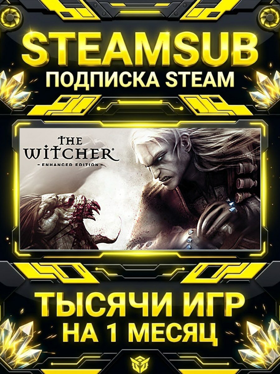 The Witcher — подписка Steam на месяц, тысячи игр на аккаунтах для ПК с OFF активацией для PC (РФ + СНГ)