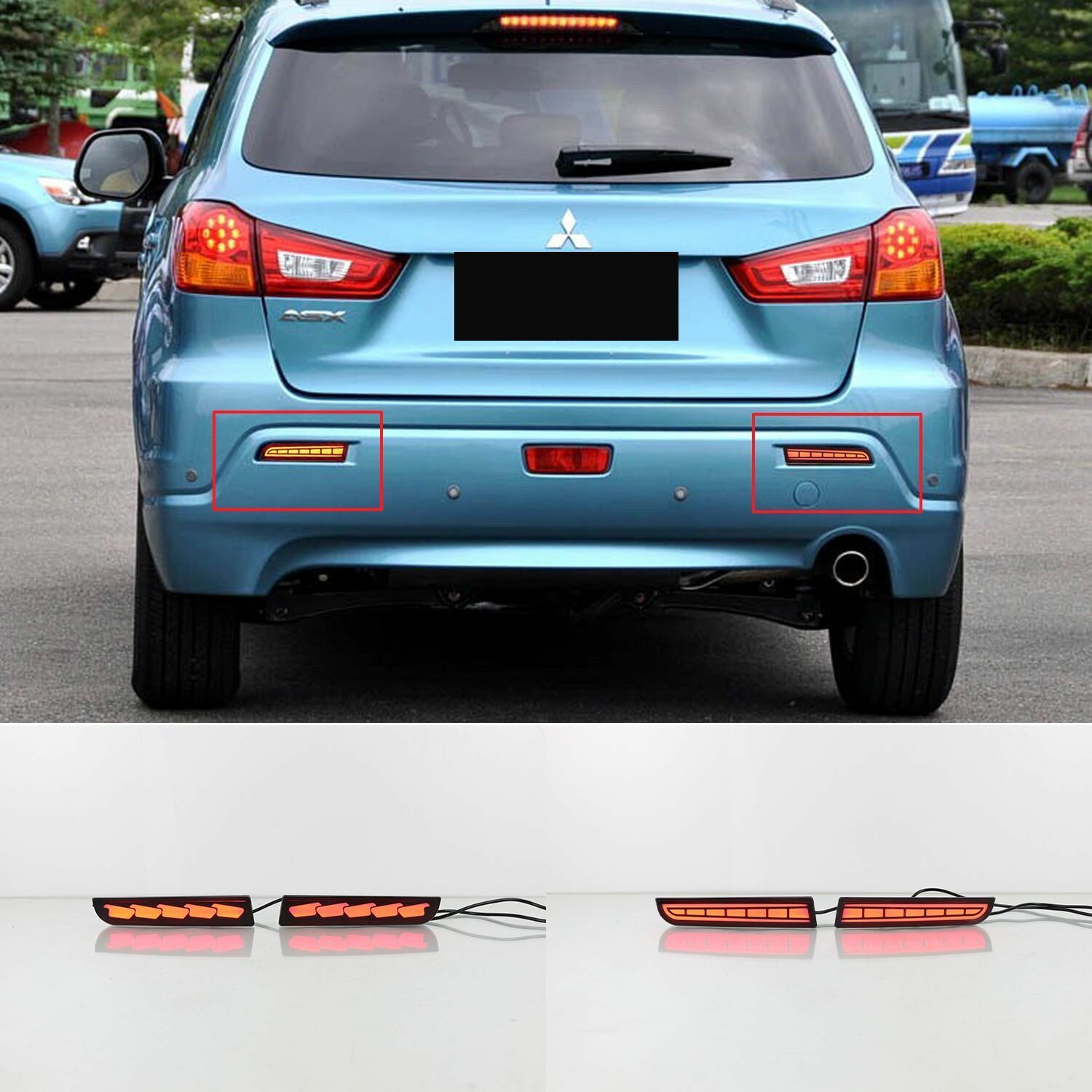 Подходит для Mitsubishi Jinxuan 2011-2012 годов, специальный задний бампер, светодиодный поворотник, задний противотуманный фонарь, стоп-сигнал, пилотный свет