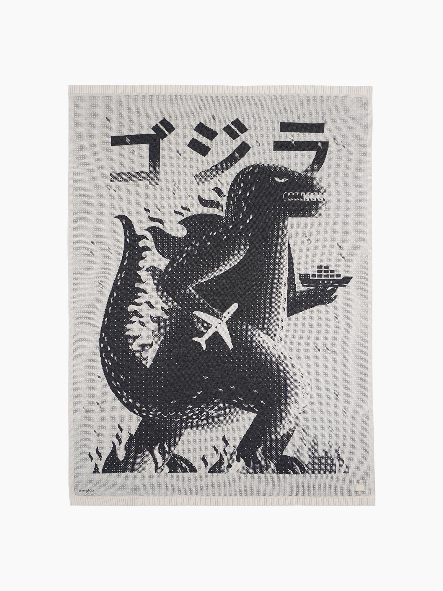 Плед onipko «Годзилла», 130x170 см, шерсть/акрил, уникальный подарок
