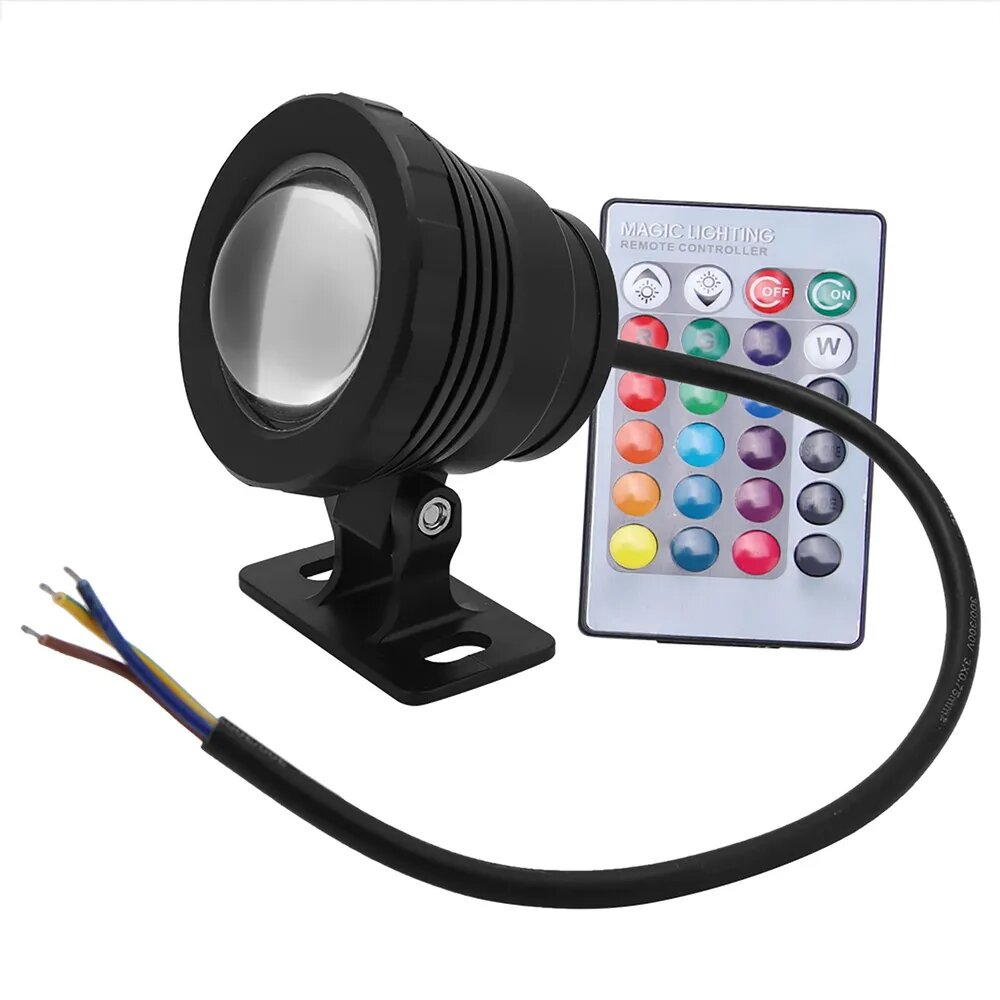 Светодиодный подводный светильник 10W RGB AC/DC12V с пультом