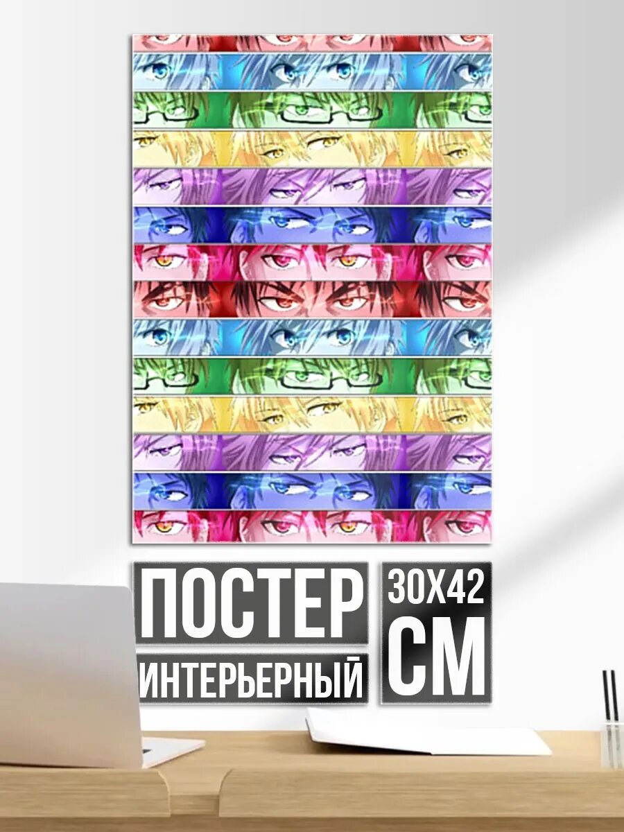 Постер на стену Баскетбол Куроко Манга Аниме, Глаза