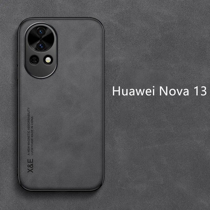 Кожа чехол для Huawei Nova 13 ( Хуавей Нова 13 ) Магнитное притяжение внутри чехол