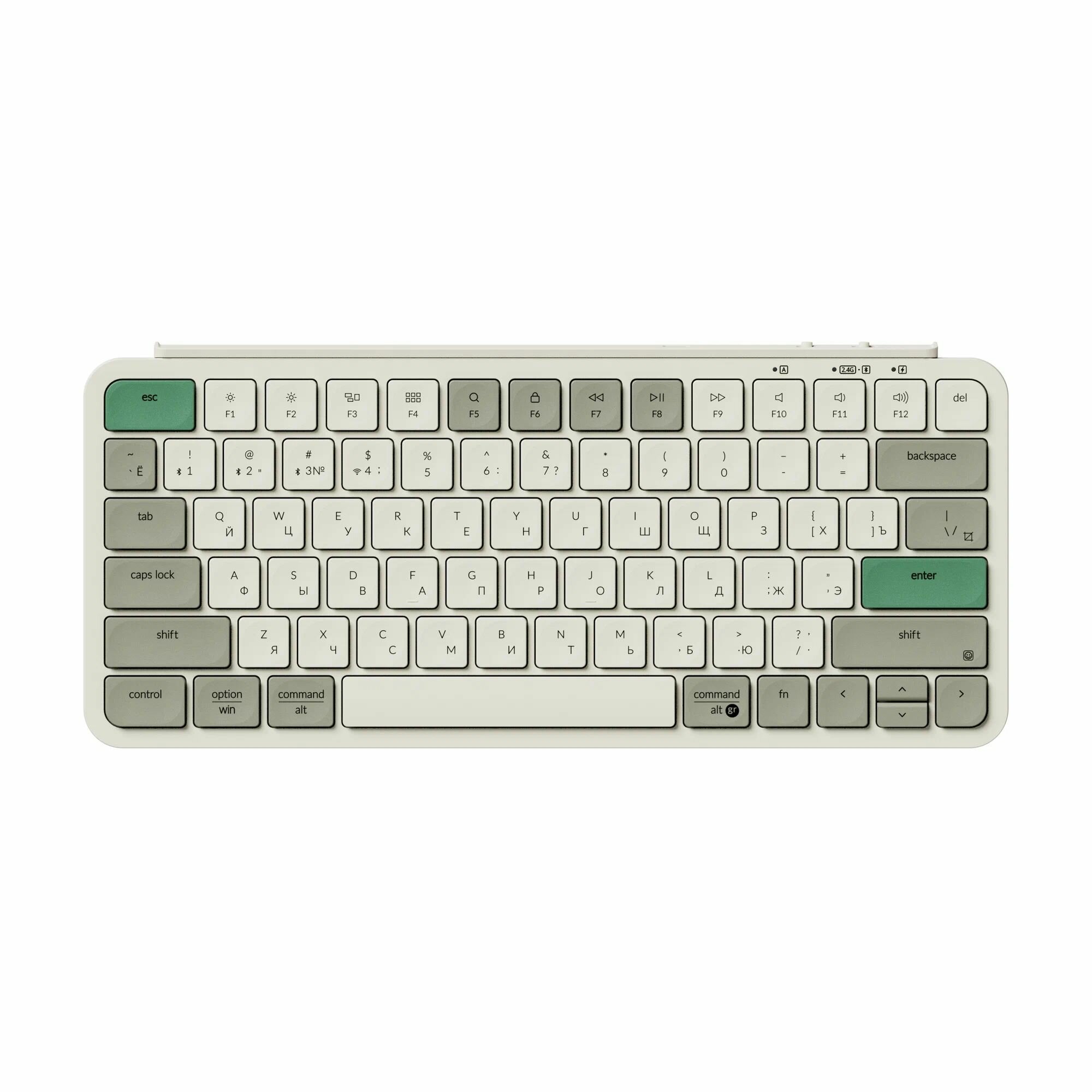 Keychron Клавиатура беспроводная B1 Pro, Русская раскладка, серый, зеленый