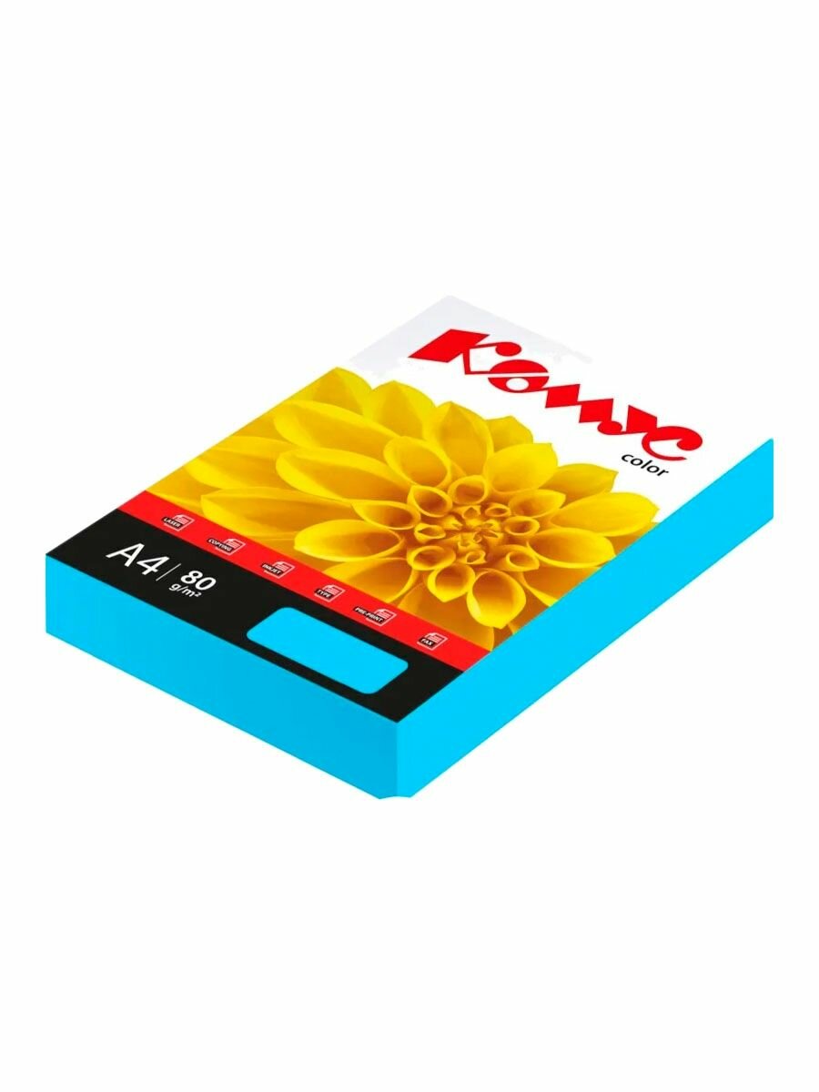 Комус Color Бумага цветная голубой интенсив, 80 г/м2, А4, 500 л.