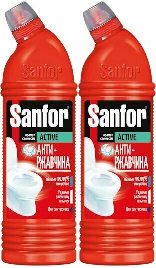 Sanfor Средство для сантехники Active антиржавчина, 750 г, 2 шт
