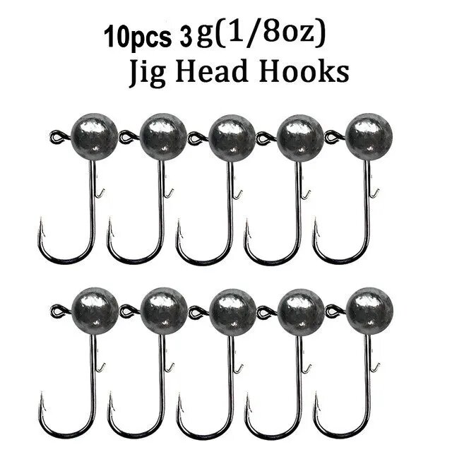 Рыболовные крючки с круглой головкой Lead jig Head 2г 3г 10pcs 3g fishhook