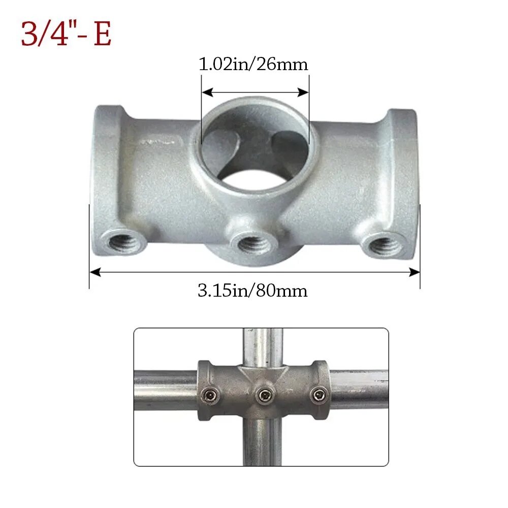 Соединитель для труб из алюминия 1/2'/3/4", сталь 3-4--- E