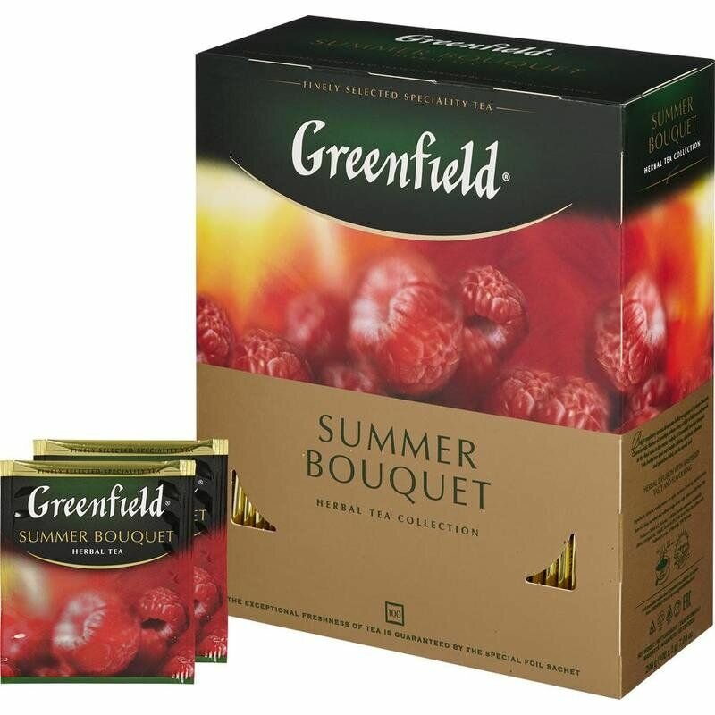 Greenfield Чай в пакетиках Summer Bouquet фруктовый, 100 пакетиков