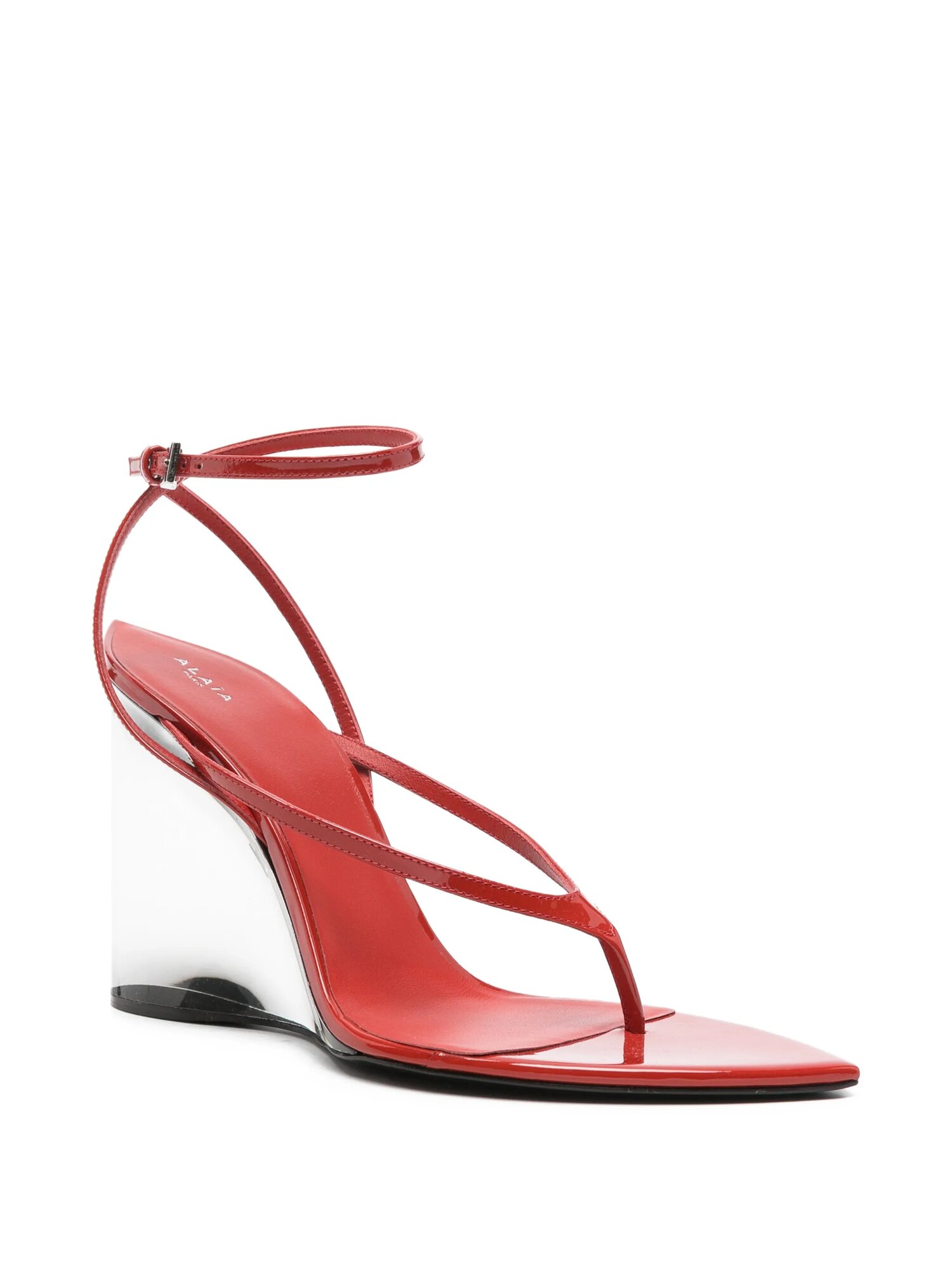 Босоножки Alaia Leather wedge sandals, размер 38, red — фото 1