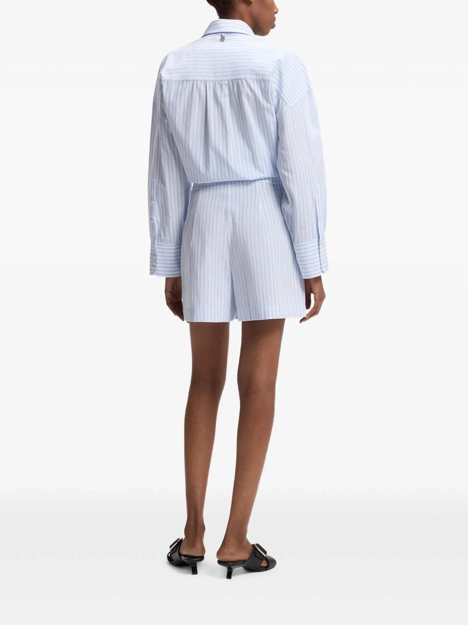 Шорты HUGO Striped pleated shorts, размер 34, blue — фото 1