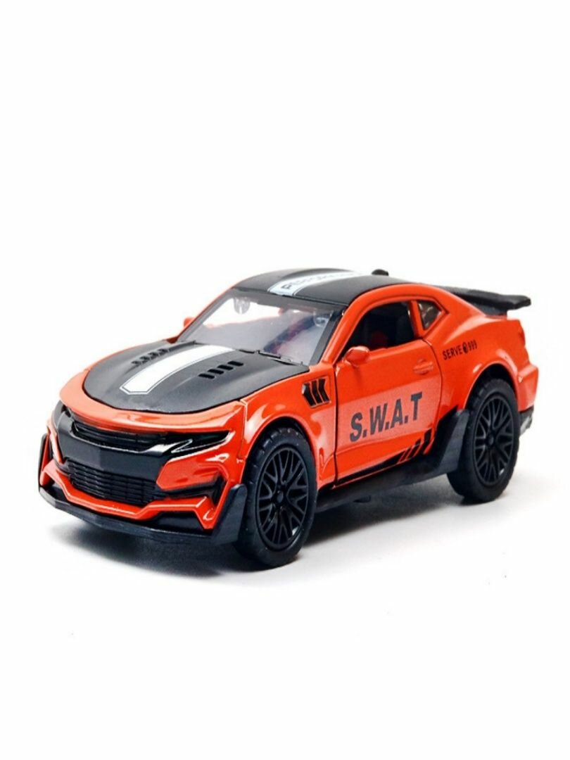 Детская машинка-игрушка, Спортивный автомобиль, 1:36, литая металлическая модель, с инерционным механизмом, для детей от 3 лет
