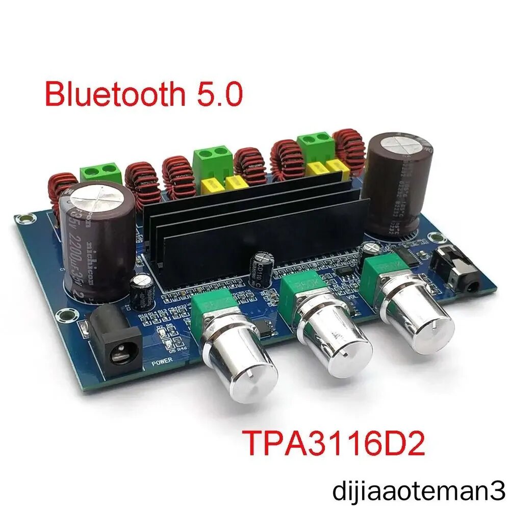 2*50W+100W Bluetooth 5.0 Двойной TPA3116D2 Усилитель сабвуфера Плата 2.1 канала TPA3116 Аудио стерео эквалайзер AUX усилитель