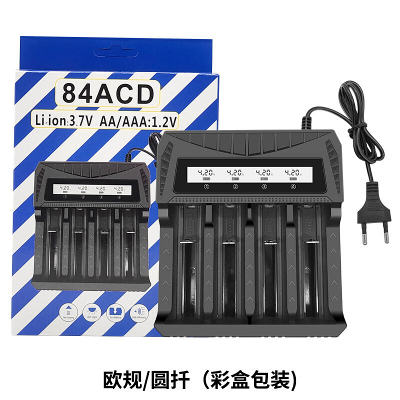 18650 Зарядное устройство 3.7V Литиевая батарея 1.2V AA AAA Универсальное зарядное устройство с LCD-дисплеем Четыре слота