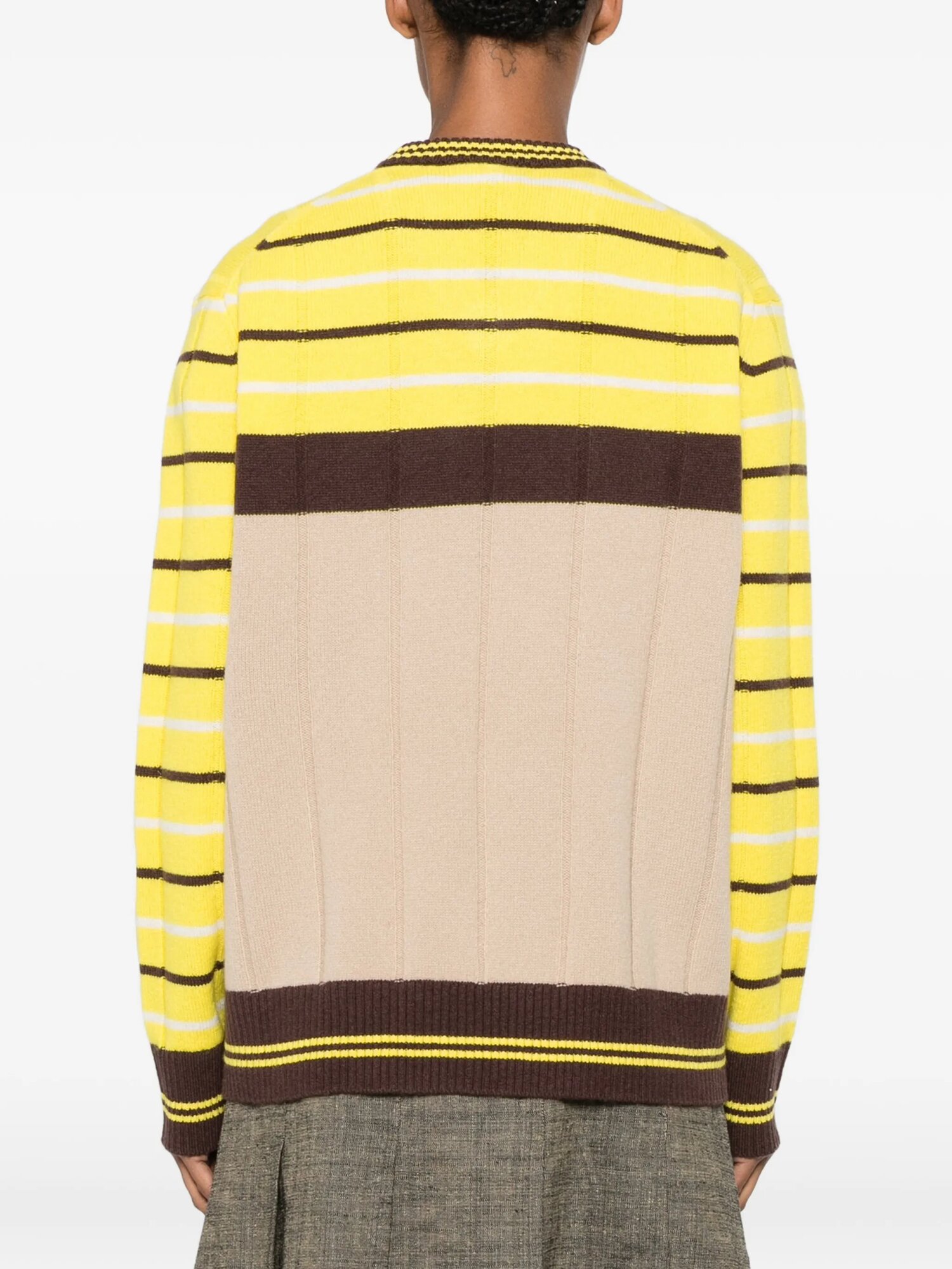 Свитер Meryll Rogge Striped V-neck sweater, размер S, , yellow — фото 1
