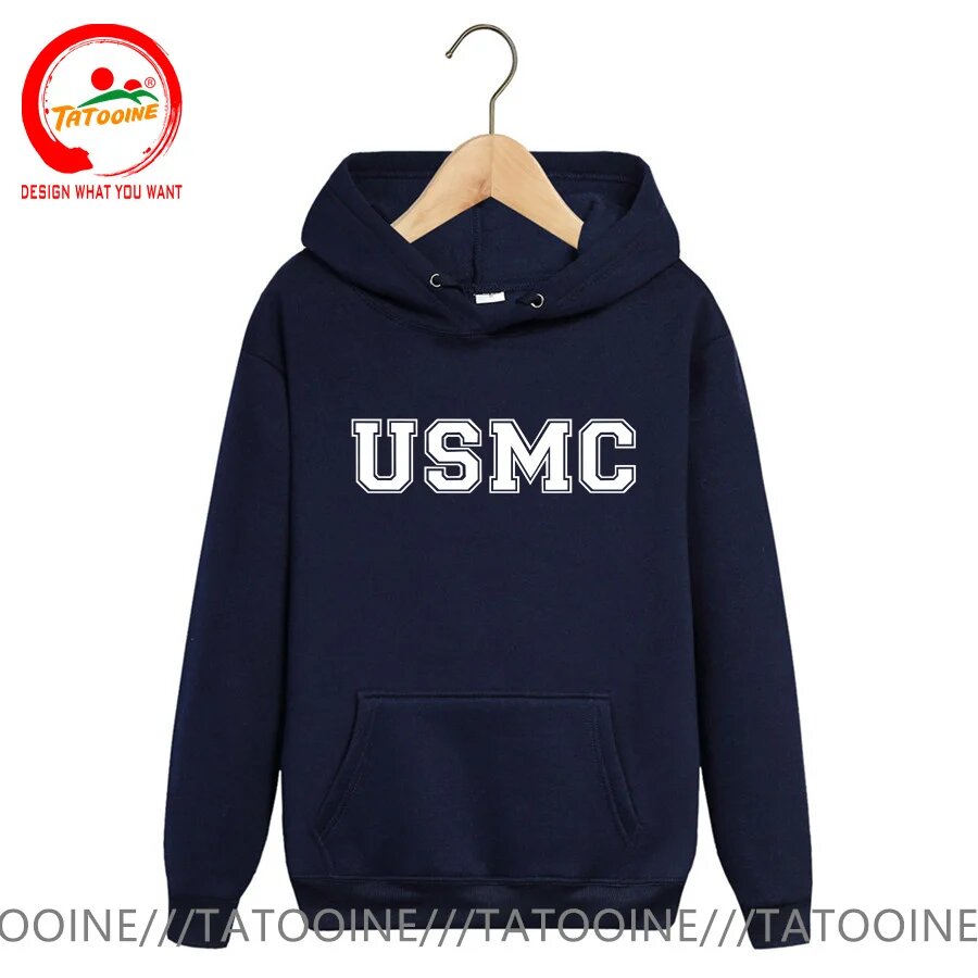 Tatooine Флисовая толстовка USMC зеленая XXL, Синий, Navy