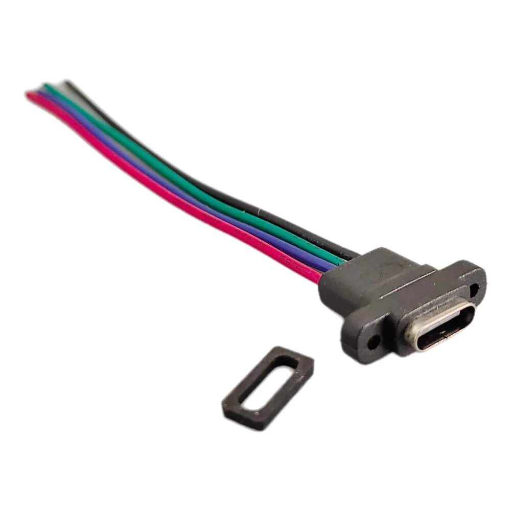YanYunDZ USB-C зарядная розетка 4-контактная водонепроницаемая 10PCS, 4Pin wIth ear
