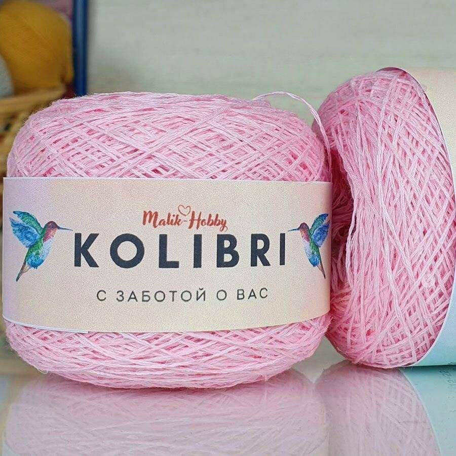 Пряжа M&h KOLIBRI 095 роз. зефир с прозрачным (2 мотка)